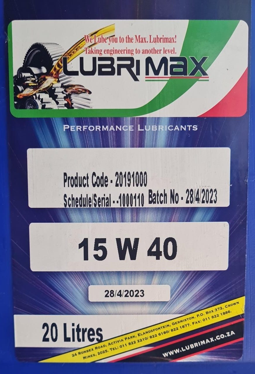 Engine Oil 15w40 20L – POINT HARDWARE - JHB